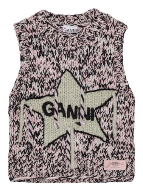 GANNI Ganni Logo Intarsia Hand-Knitted Vest